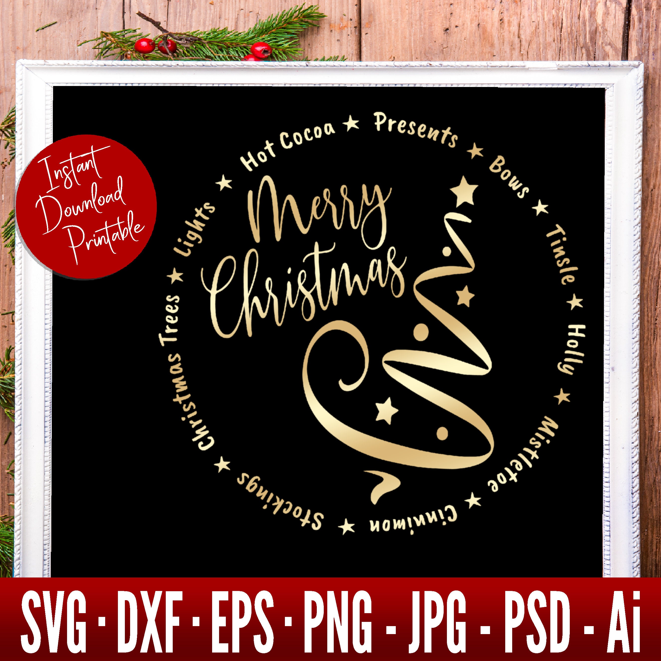 Merry Christmas SVG Christmas Sign SVG Christmas SVG Files - Etsy