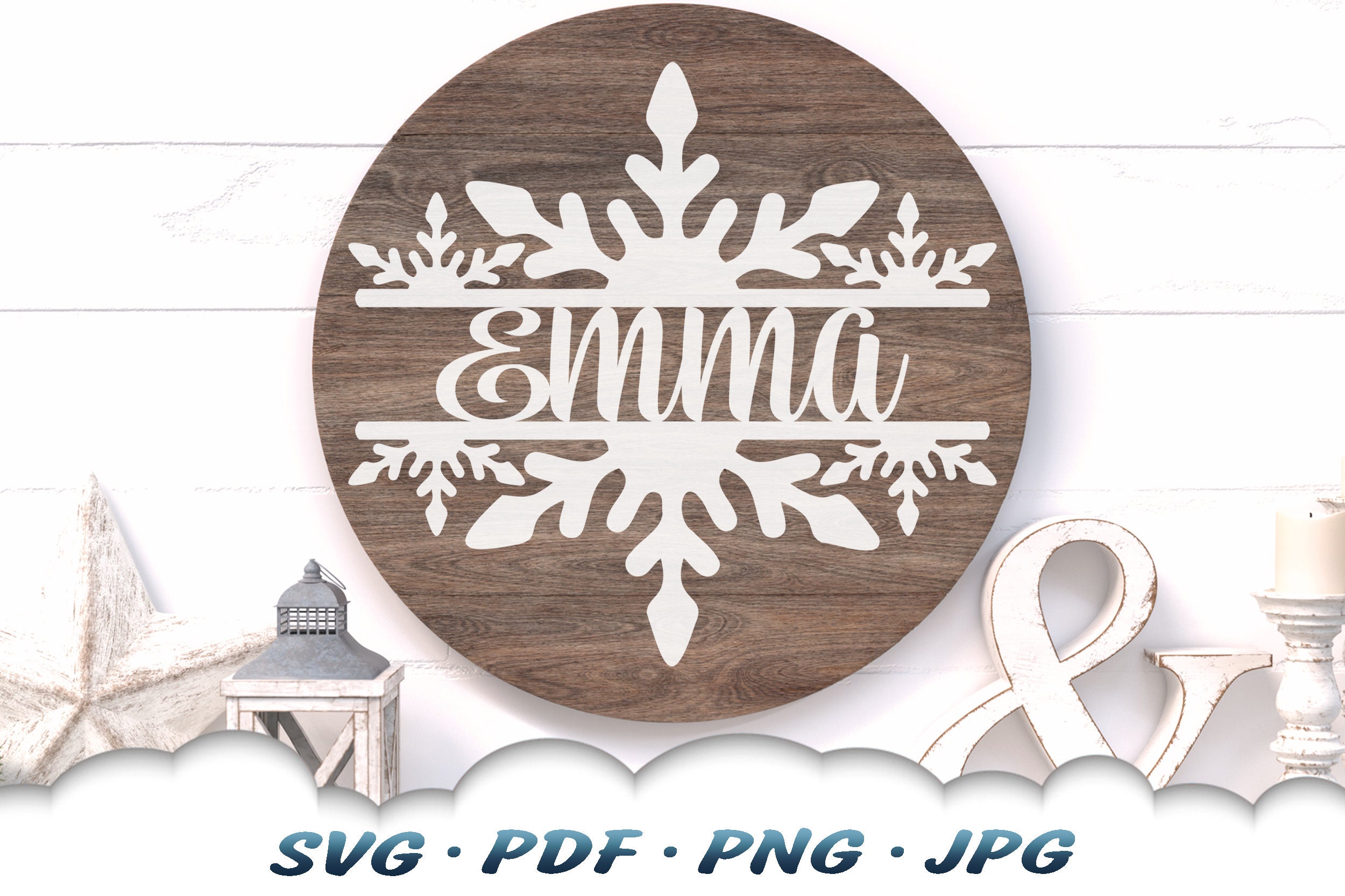 Snowflake Monogram Svg Snowflake Svg Files for Cricut | Etsy