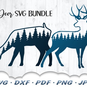 Deer Svg Bundle Deer Svg Files for Cricut Mountain Svg - Etsy