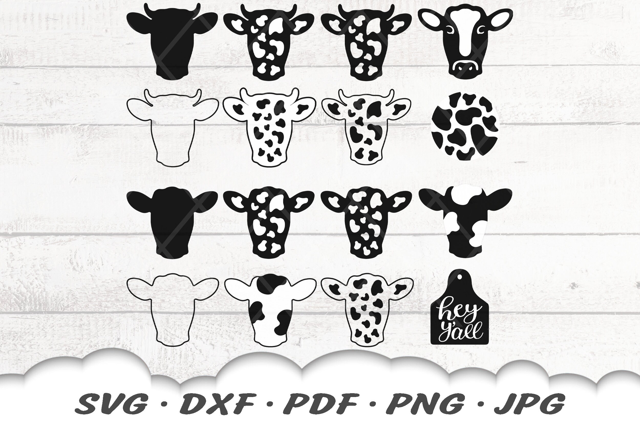 Cow SVG Bundle - Cow Svg - Cow Head Svg - Cow Shirt - Dairy Cow Svg ...