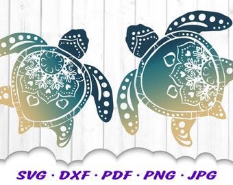 Turtle Heart SVG Mandala Sea Turtle SVG Turtle SVG Files for Cricut ...