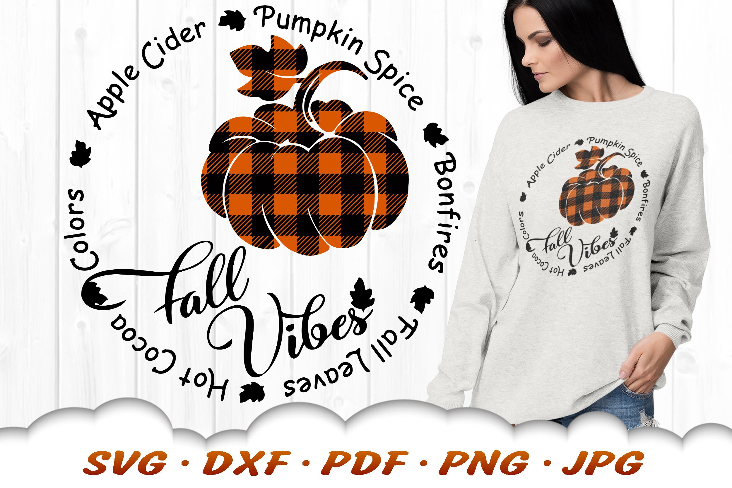 Plaid Fall Vibes Pumpkin SVG Plaid Pumpkin Svg Fall Vibes | Etsy