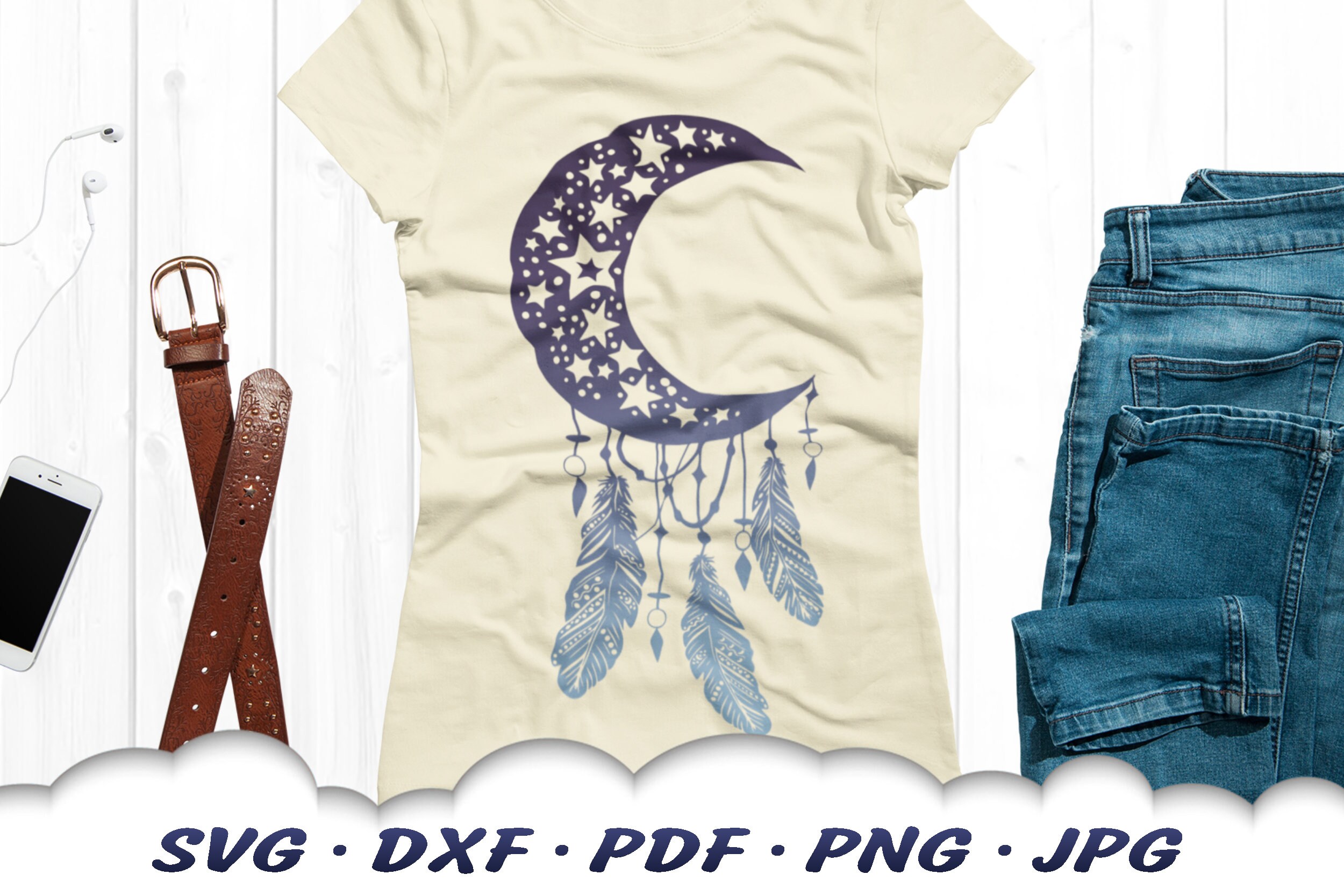 Moon & Stars Celestial Dreamcatcher SVG Dreamcatcher SVG - Etsy