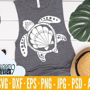 Turtle Sea Shell SVG - Sea Turtle SVG Files for Cricut - Sea Turtle ...