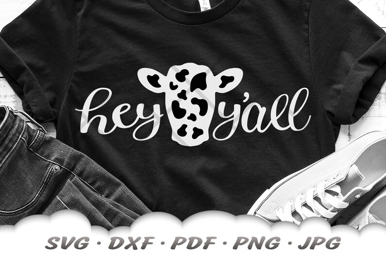 Hey Yall Cow SVG Cow Svg Cow Head Svg Cow Shirt Cow - Etsy Norway