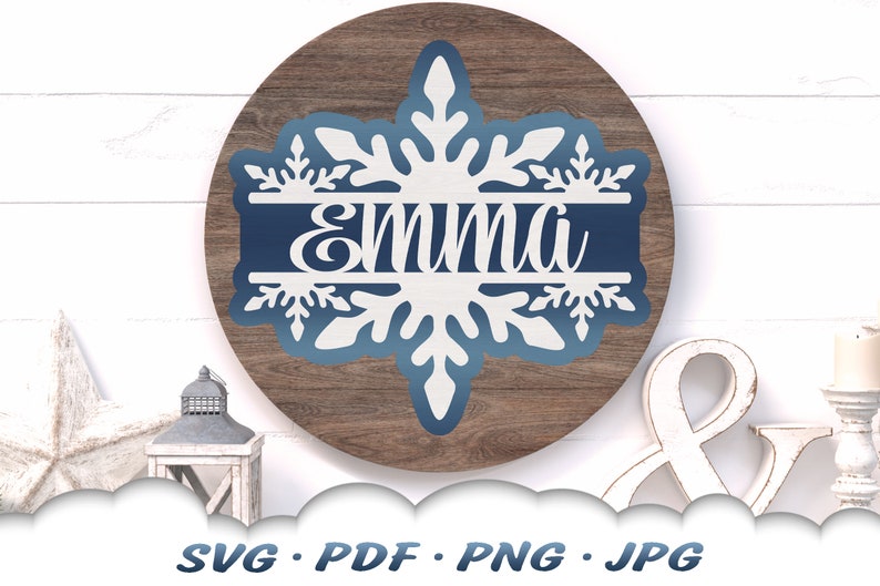 Snowflake Monogram Svg Snowflake Svg Files for Cricut | Etsy