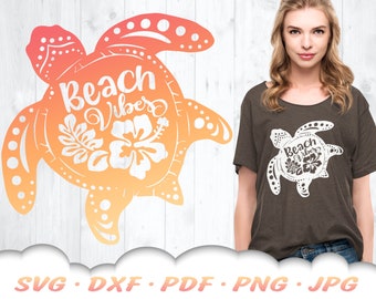 Beach Life Mandala Sea Turtle SVG Files for Cricut Life is - Etsy