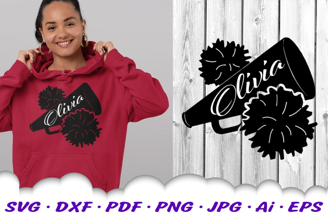 Cheer SVG - Megaphone SVG - Cheerleader SVG - Cheer Clip Art - Pom Poms ...