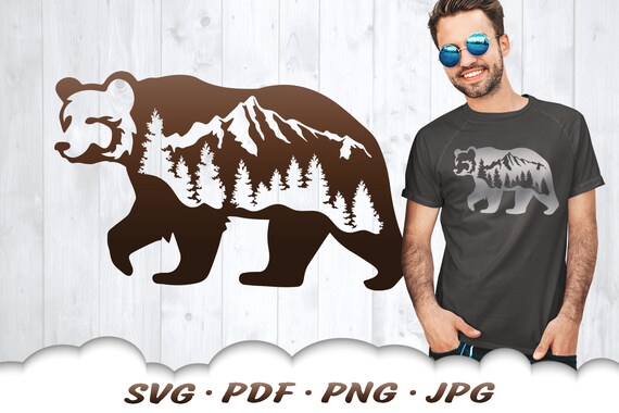 Mountain Bear SVG Bear Svg Files for Cricut Mountain Svg - Etsy
