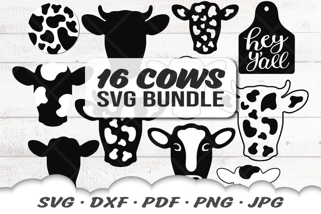 Cow SVG Bundle - Cow Svg - Cow Head Svg - Cow Shirt - Dairy Cow Svg ...