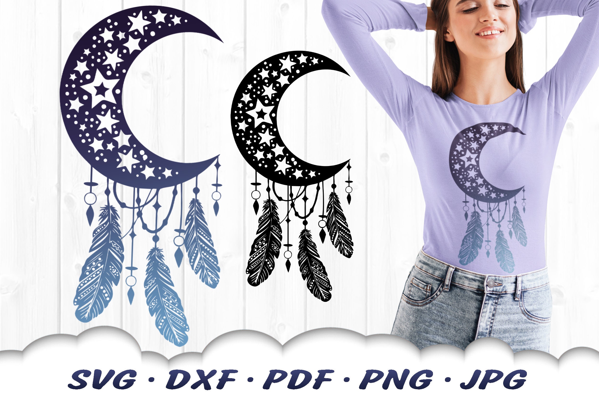 Moon & Stars Celestial Dreamcatcher SVG Dreamcatcher SVG - Etsy