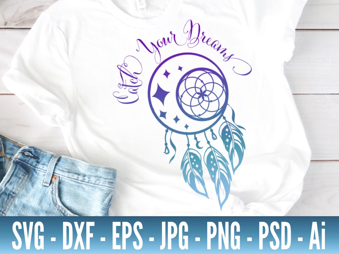 Moon & Stars Dream Catcher SVG, Dream SVG, Dream Catcher SVG Files for ...