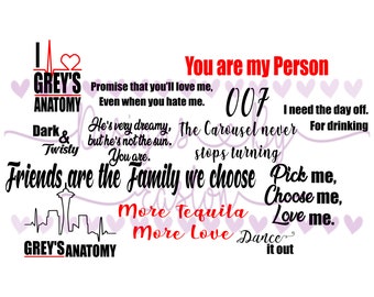 3 Layer Post It Vows Derek and Meredith Grey's Anatomy SVG and PNG Cut ...