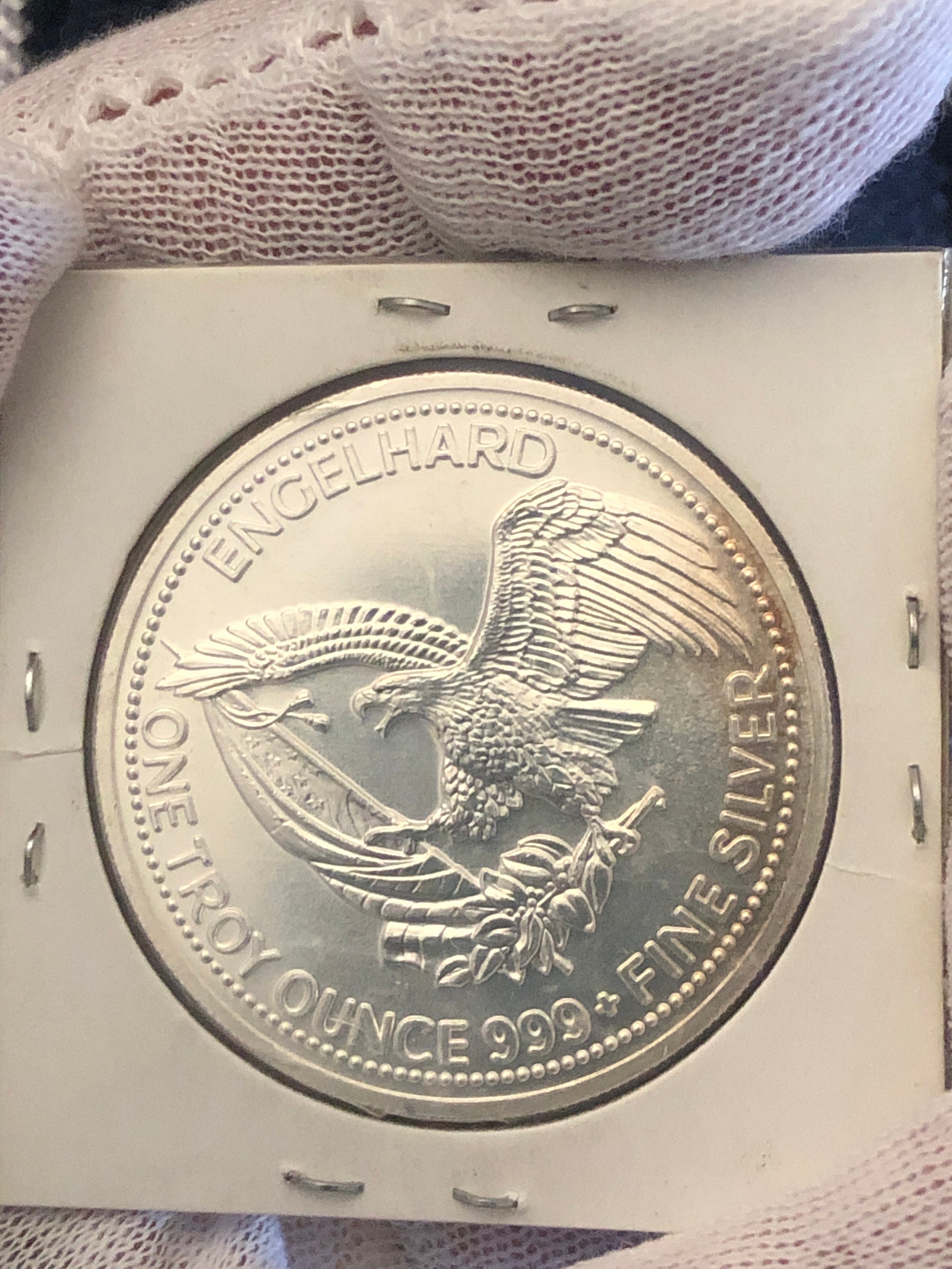 1984 Engelhard American Prospector Silver Round 1 Troy Oz .999 Fine ...