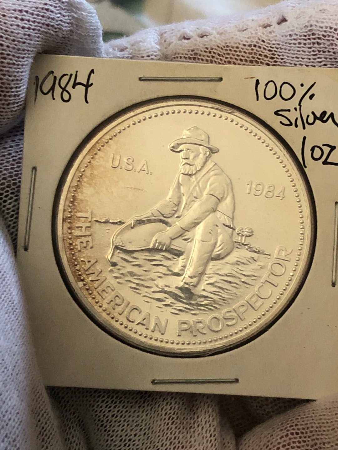 1984 Engelhard American Prospector Silver Round 1 Troy Oz .999 Fine ...