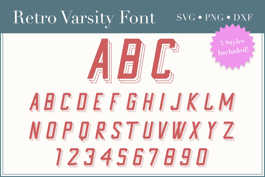 Varsity Font SVG, Retro Athletic Font SVG, Jersey Font Svg, Sports Svg ...