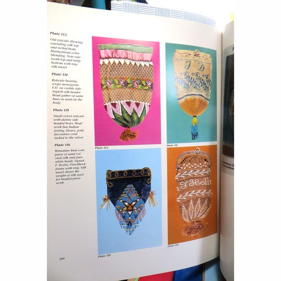 Antique Beaded RETICULE, Tulip Bottom, tiny lavender,… - Gem