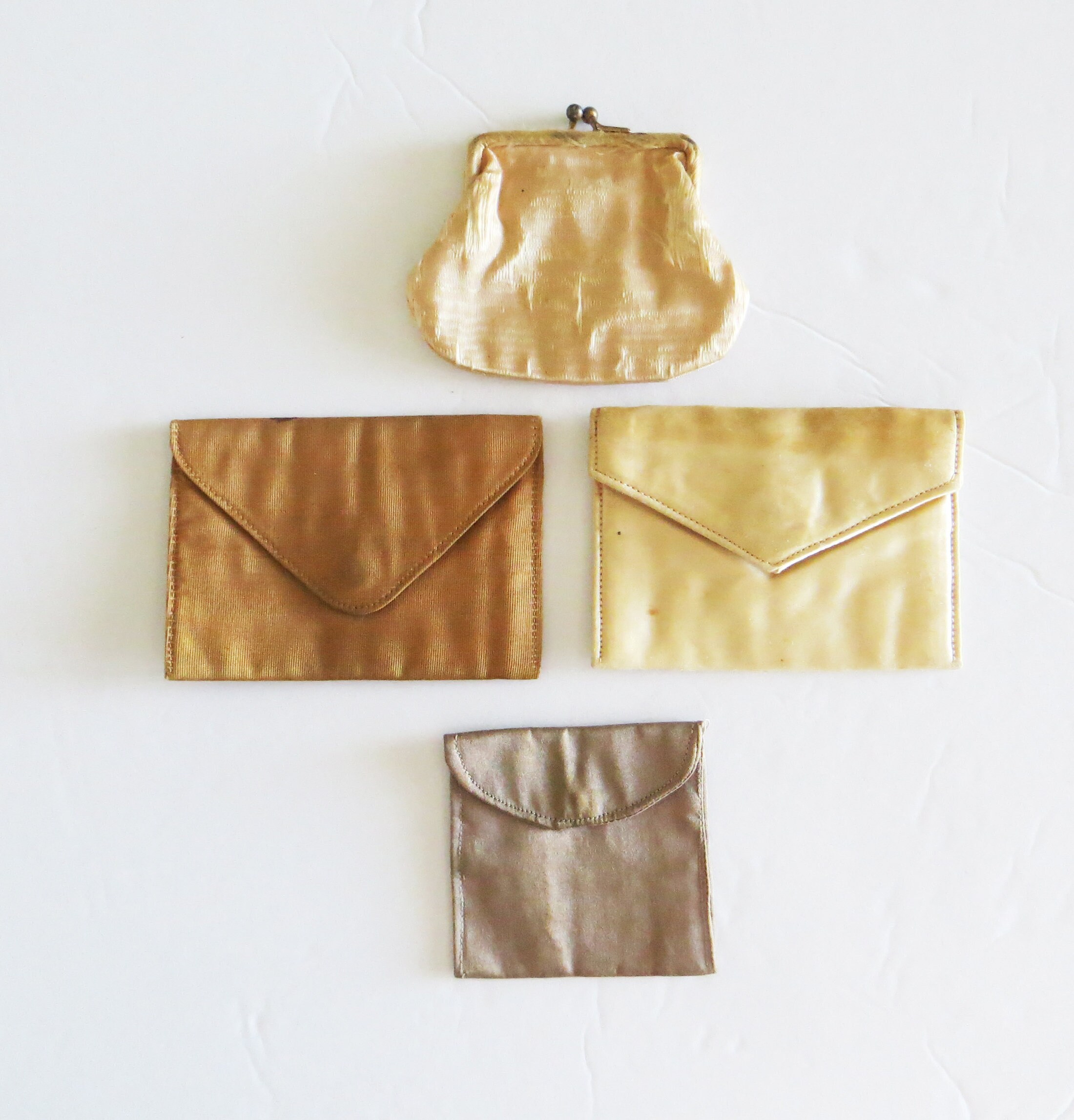 Four Vintage Small Purse Pouches, for Coins or Mirror to Insert Inside ...