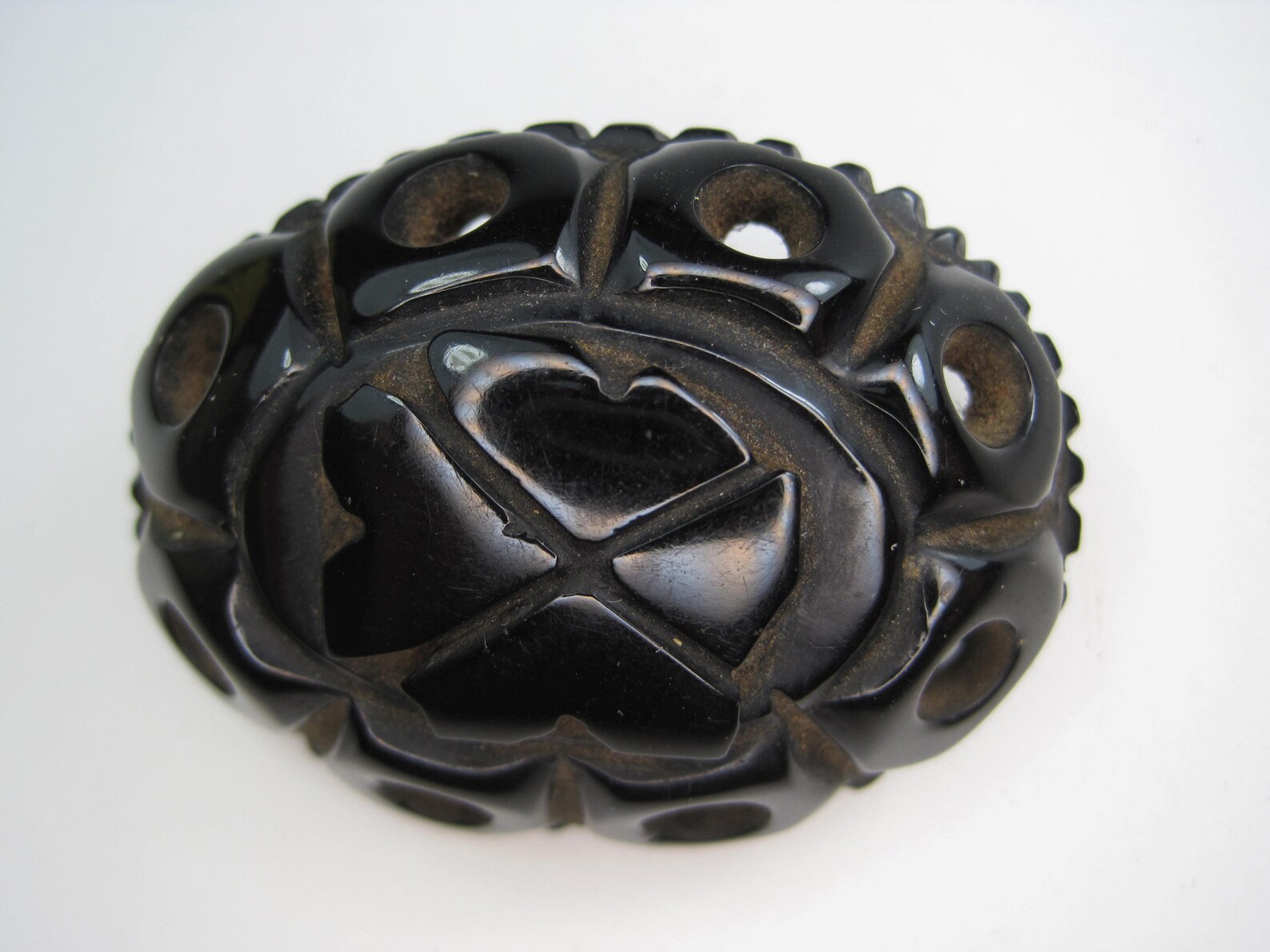 Victorian Jet Brooch 1880s With Original Pin Back Carved and - Etsy