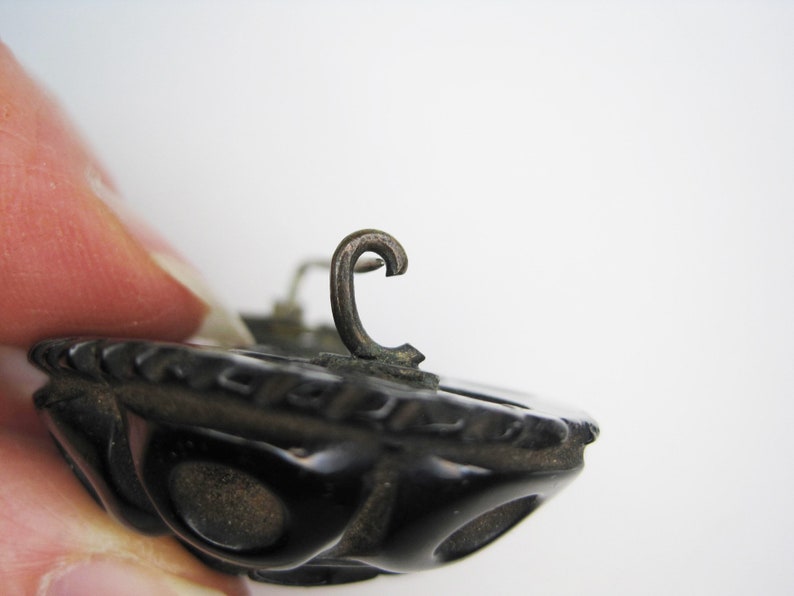 Victorian Jet Brooch 1880s With Original Pin Back Carved and - Etsy