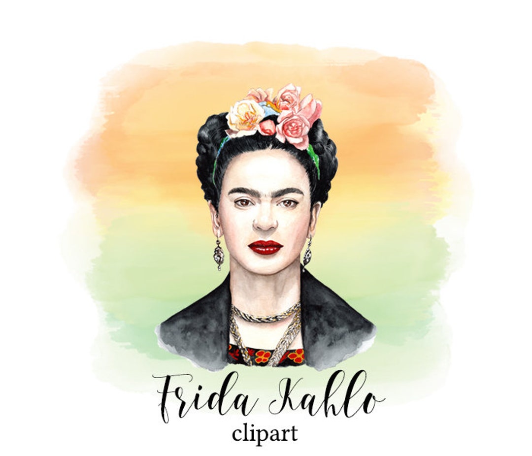 Frida Kahlo Clipart, Watercolor Portrait, Watercolor Frida, Planner - Etsy