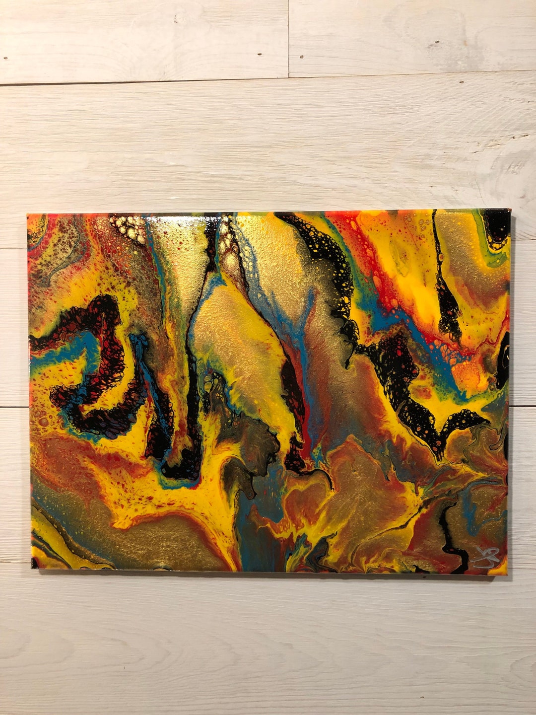 Abstract Acrylic Wall Art 12" X 16" Original Hand Painted Wall Decor - Etsy
