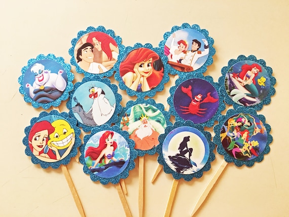 Princess Ariel Cupcake Toppers | Etsy