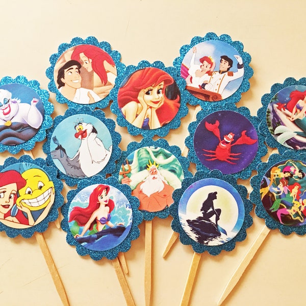 Ariel Cupcake Toppers - Etsy