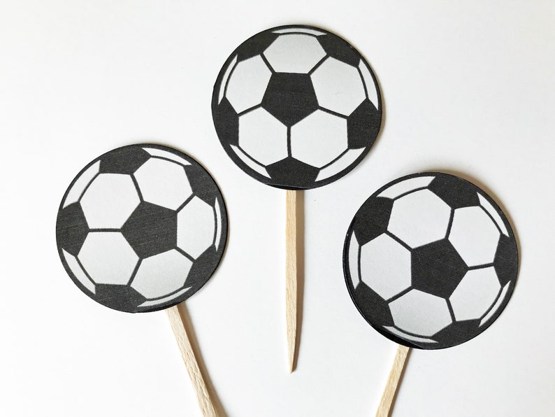 Sports-soccer Ball Cupcake Toppers - Etsy