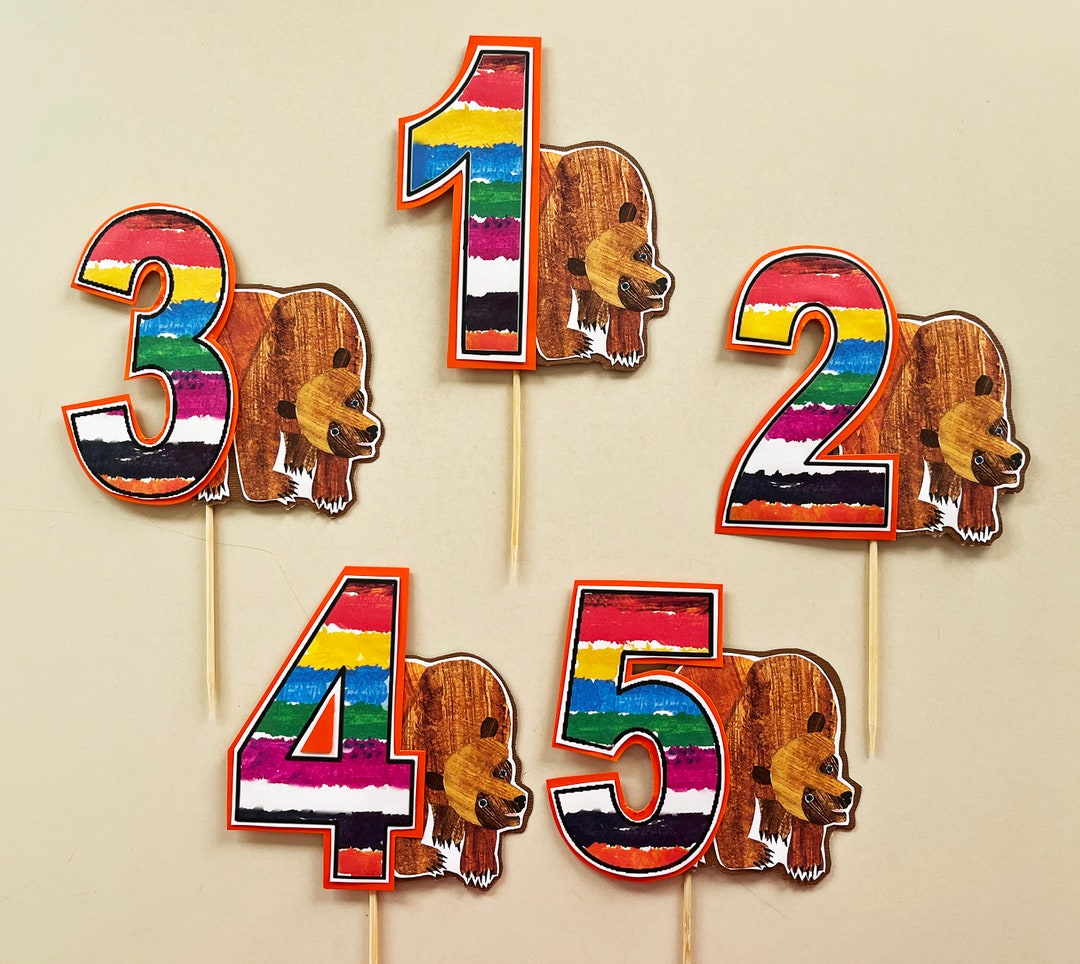 Brown Bear * Number Cake Toppers - Etsy