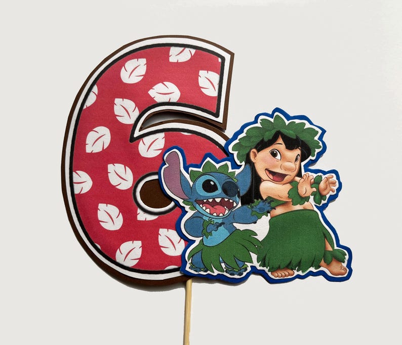 Lilo With Numbers 1, 2, 3, 4 & 5 Cake Toppers - When Adding a Name ...
