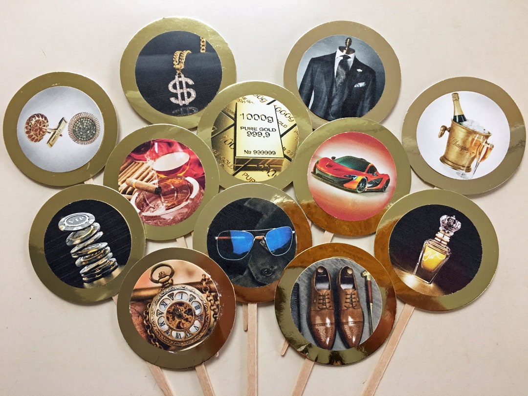 Gentlemen's Luxury * Cupcake Toppers - Etsy