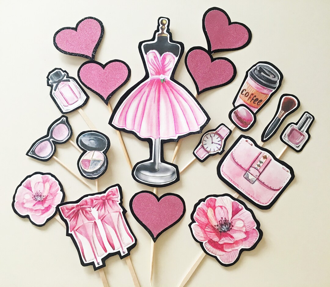 Glam * Beautiful in Pink Cake Toppers - Etsy