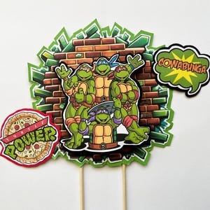 Ninja Turtle Cake Toppers (6 Piece Set) - Etsy