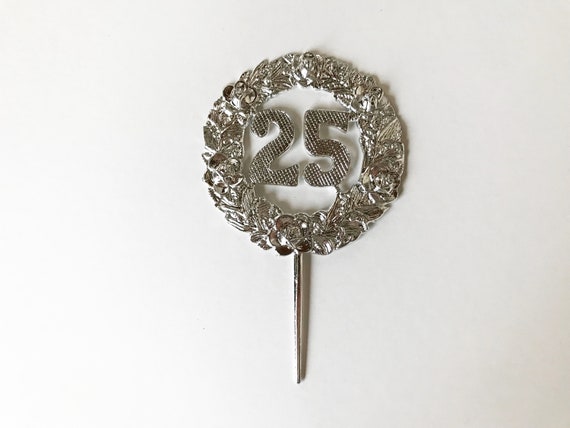 25th Anniversary Cake Topper | Etsy