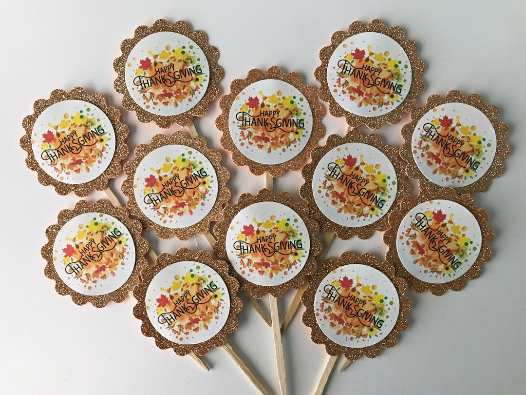 Thanksgiving * Fall Splash Cupcake Toppers - Etsy