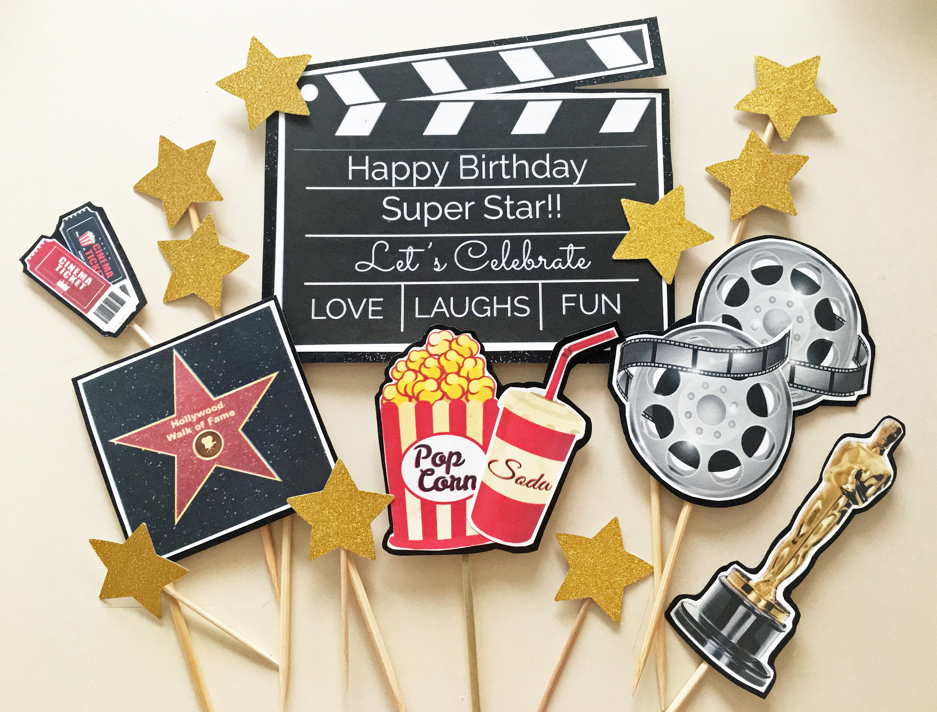 Movie Theme Cake Topper - Etsy