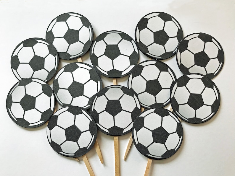 Sports-soccer Ball Cupcake Toppers - Etsy