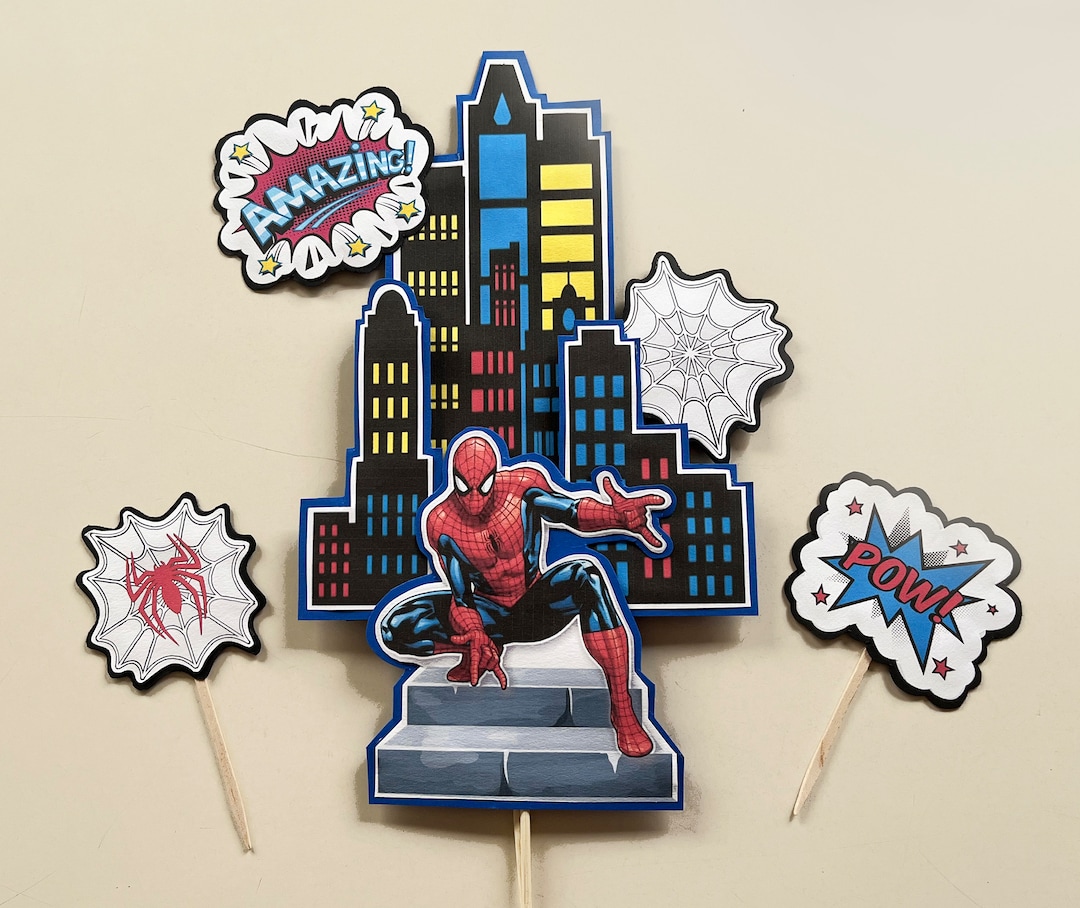Spiderman Hero Cake Topper - Design #3 - Etsy