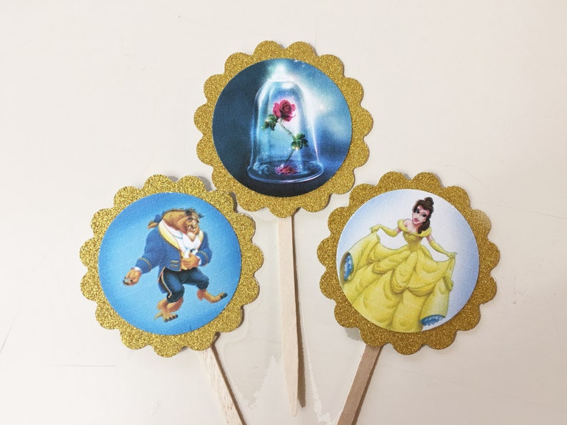 Princess Belle * Cupcake Toppers - Etsy
