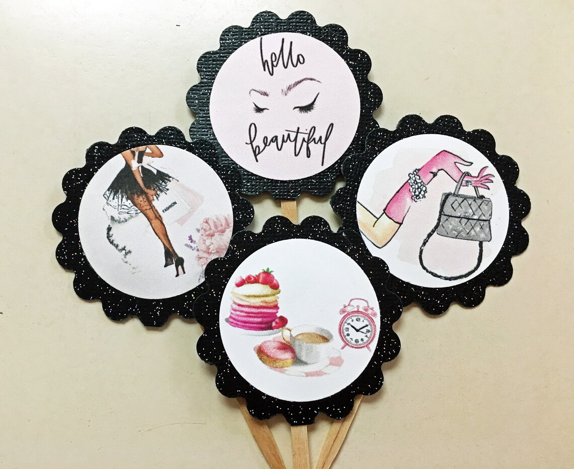 Glam * Hello Beautiful Cupcake Toppers - Etsy