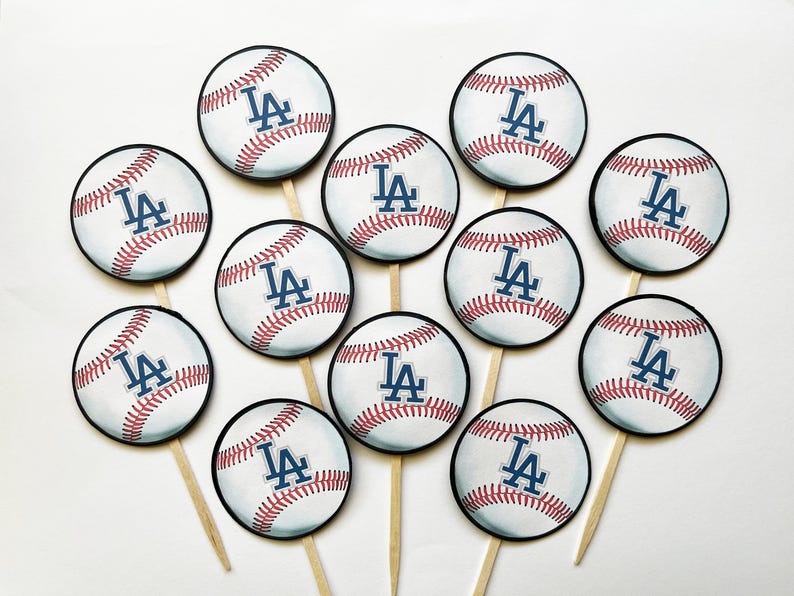 Baseball - Dodgers LA Cupcake Toppers - Etsy