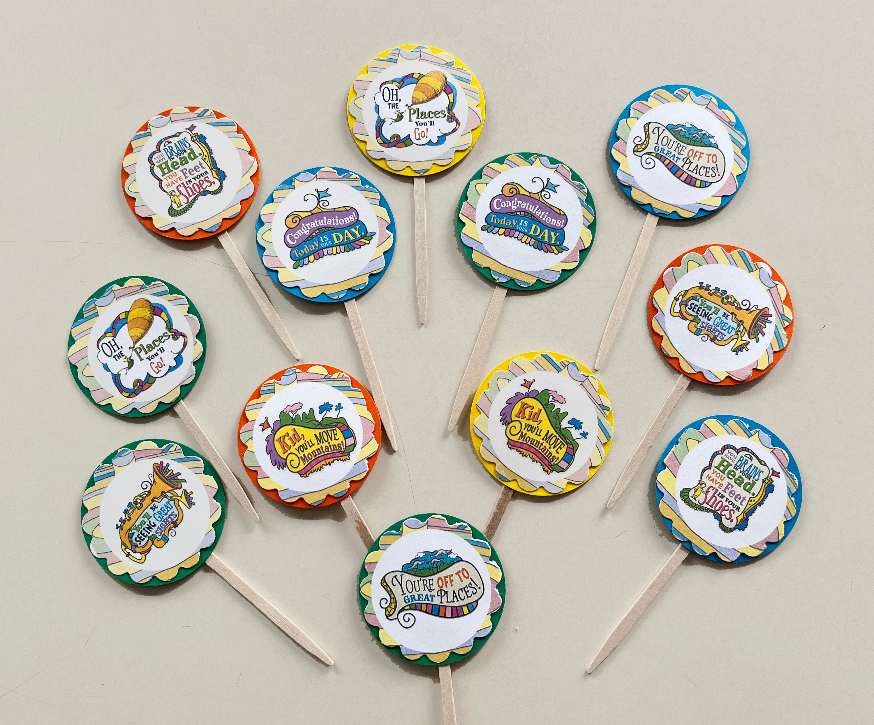 Oh the Places You'll Go! * Cupcake Toppers - Etsy