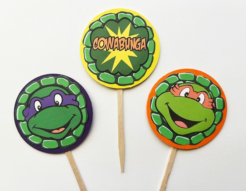 Ninja Turtle Cupcake Toppers - 12 Piece per Set. - Etsy