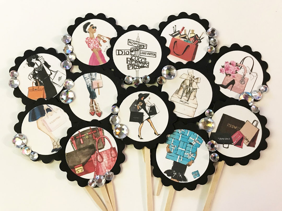 Glam * Shopping Cupcake Toppers - Etsy