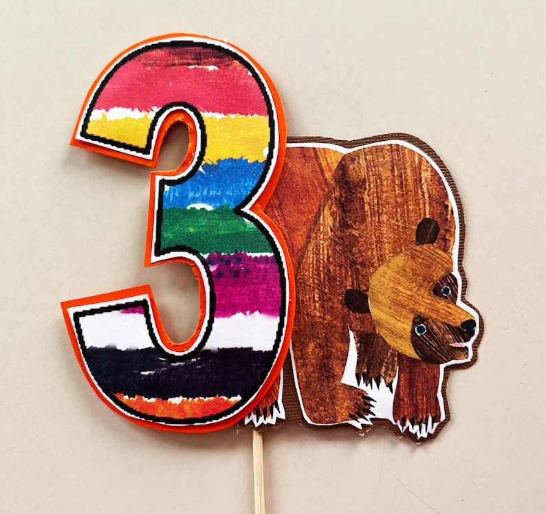 Brown Bear * Number Cake Toppers - Etsy