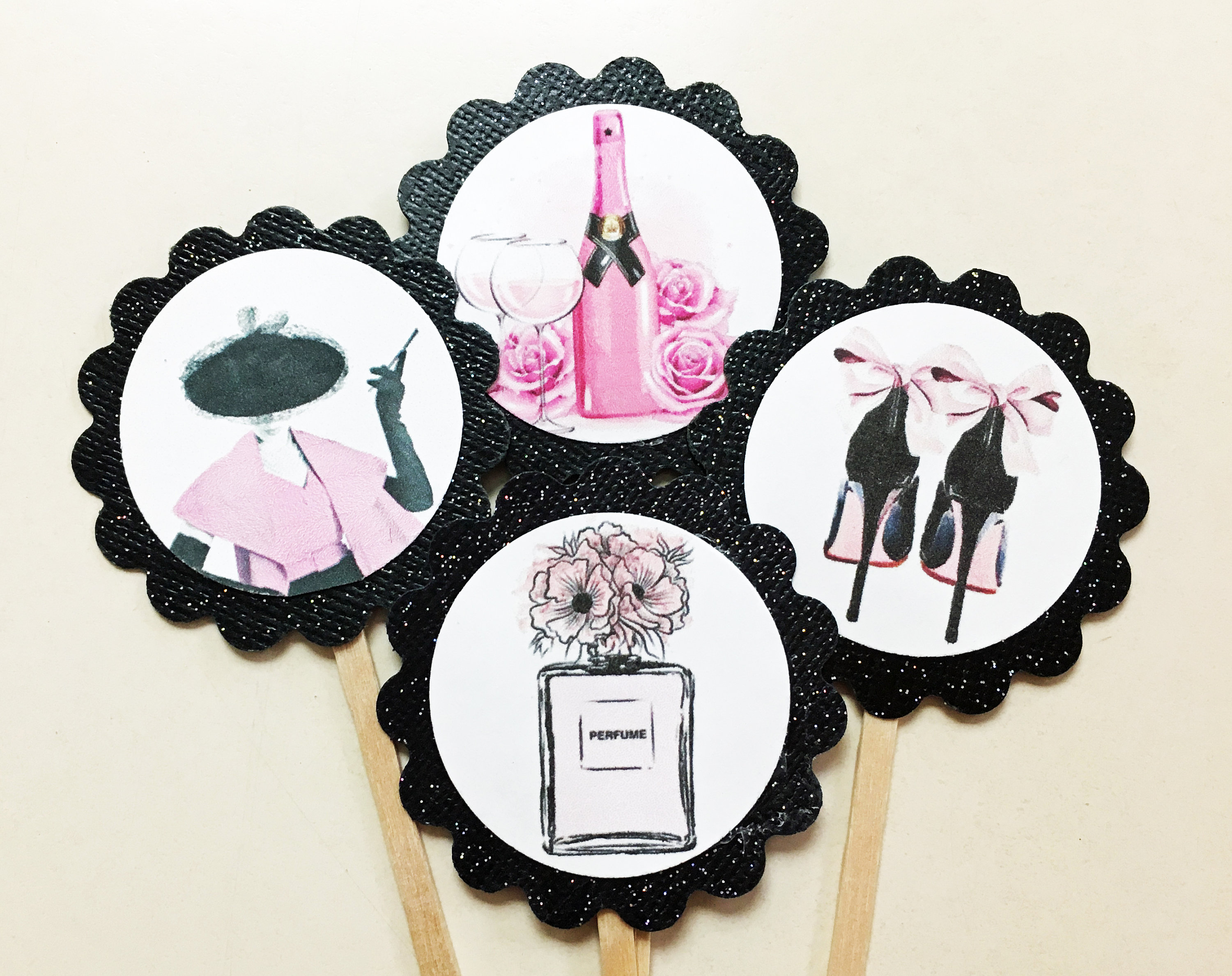 Glam * Hello Beautiful Cupcake Toppers - Etsy