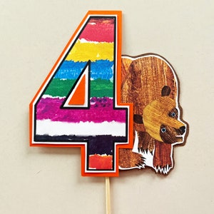 Brown Bear * Number Cake Toppers - Etsy