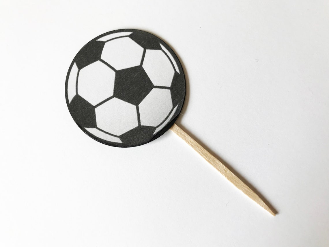 Sports-soccer Ball Cupcake Toppers - Etsy