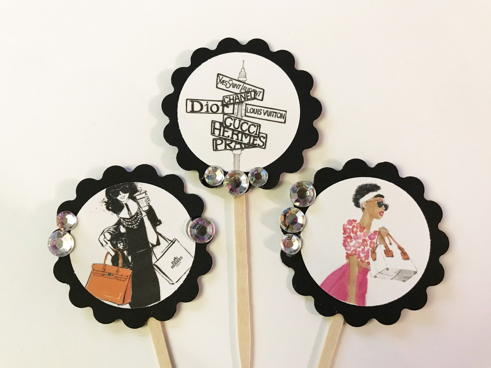 Glam * Shopping Cupcake Toppers - Etsy